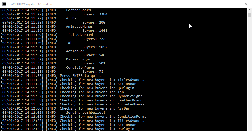 SpigotBuyerNotification | SpigotMC - High Performance Minecraft